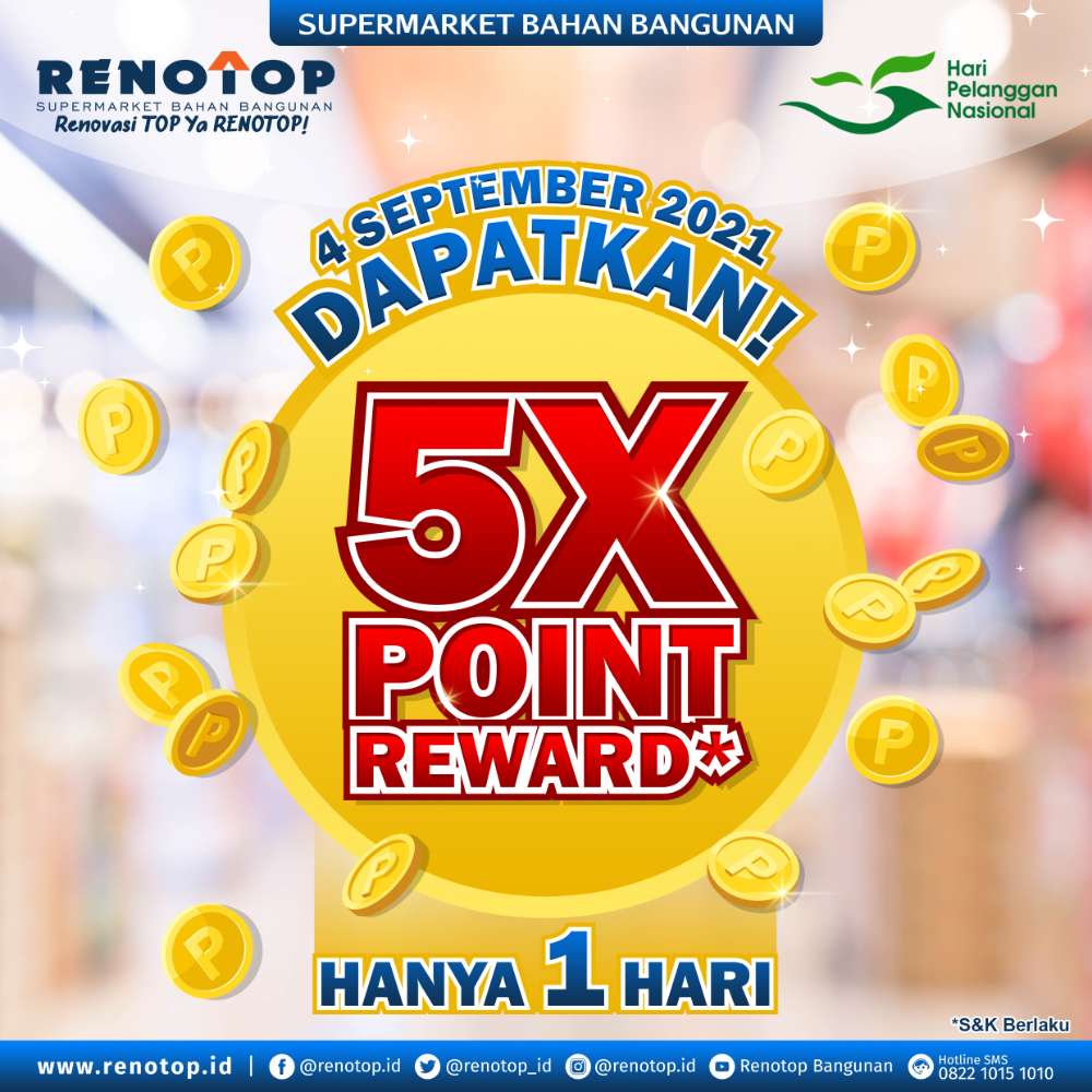 SPECIAL 5X POINT REWARD KHUSUS MEMBER RENOTOP 4 SEPTEMBER 2021 | Promo ...